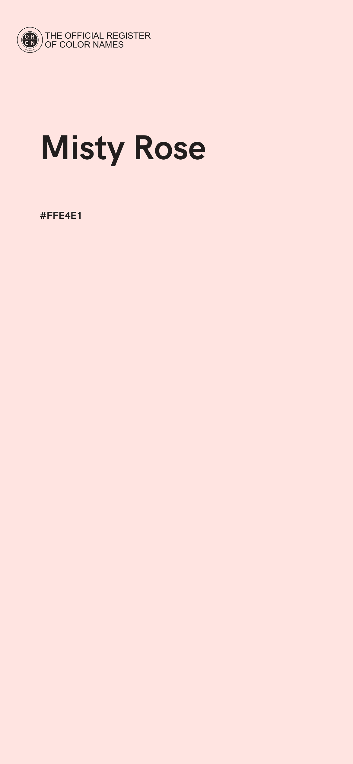 Misty Rose Color Ffe E The Official Register Of Color Names