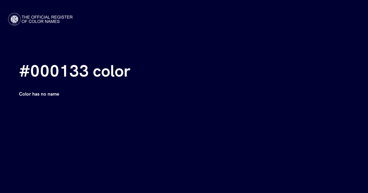 Very Dark Blue color - #000133 - The Official Register of Color Names