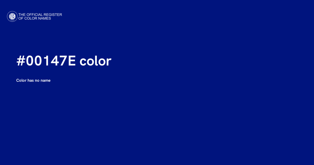 Dark Imperial Blue color - #00147E - The Official Register of Color Names