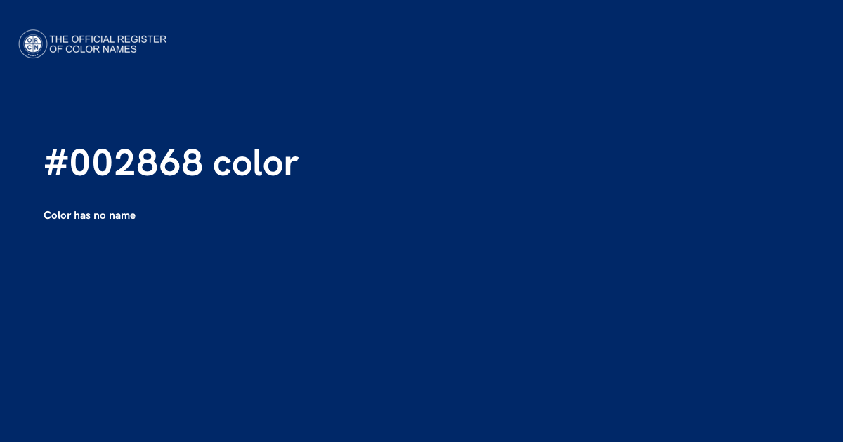 PMS281 color - #002868 - The Official Register of Color Names