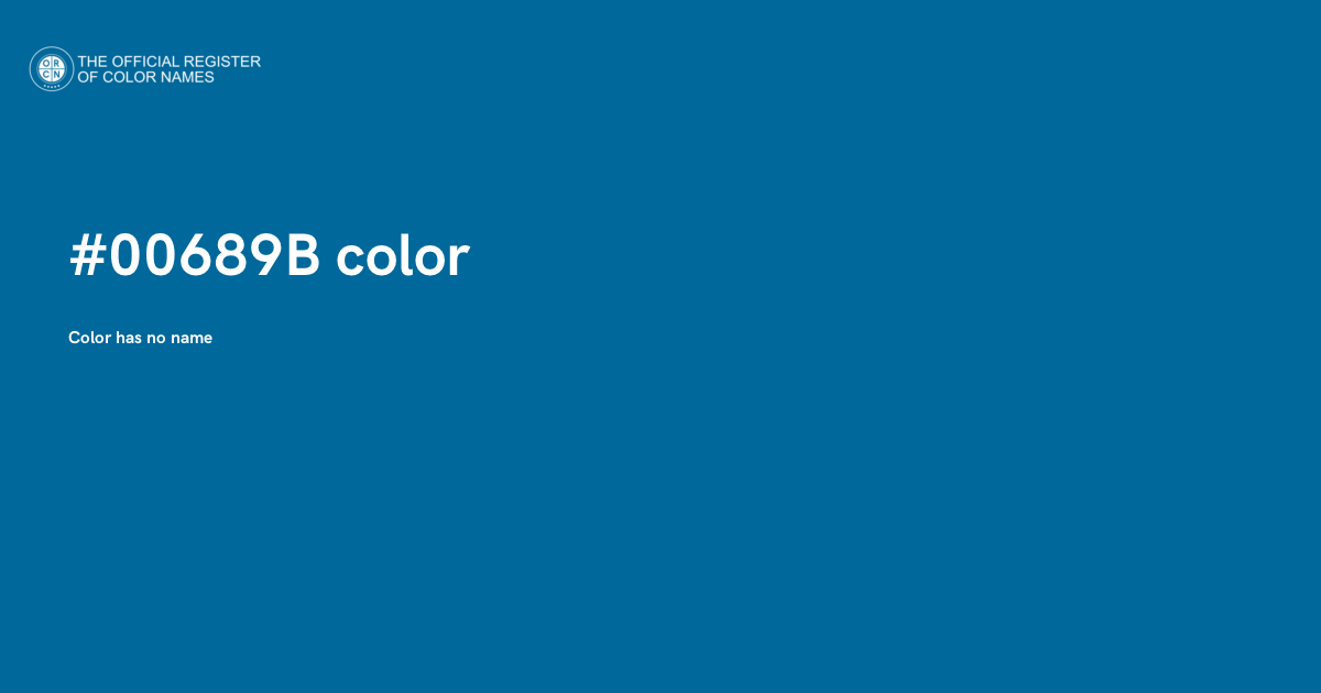 Captain Cook color - #00689B - The Official Register of Color Names