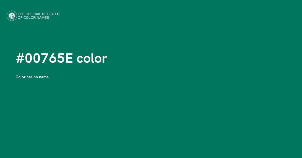 Color #00765E - The Official Register of Color Names