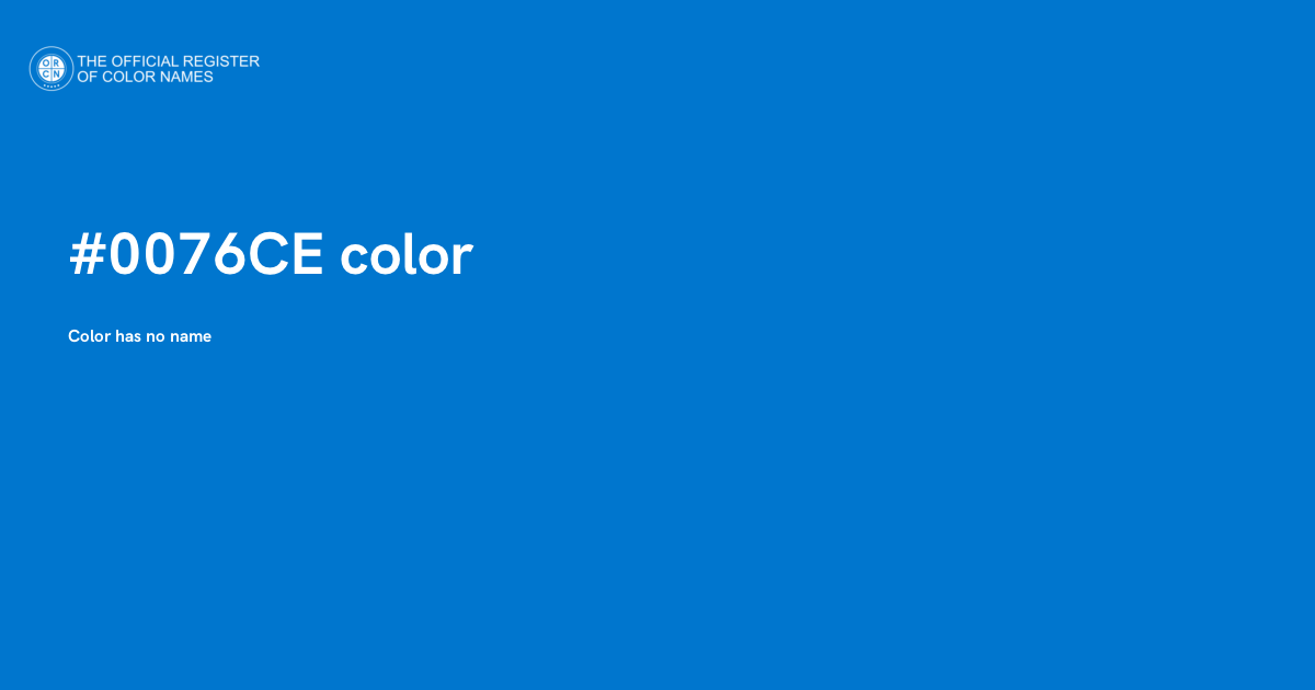 Dell Blue color - #0076CE - The Official Register of Color Names