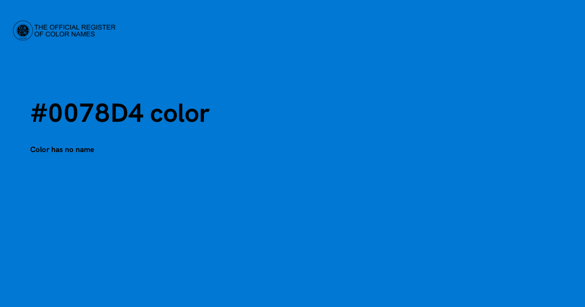 Color #0078D4 - The Official Register of Color Names