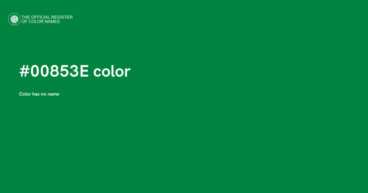 UNT Green color - #00853E - The Official Register of Color Names