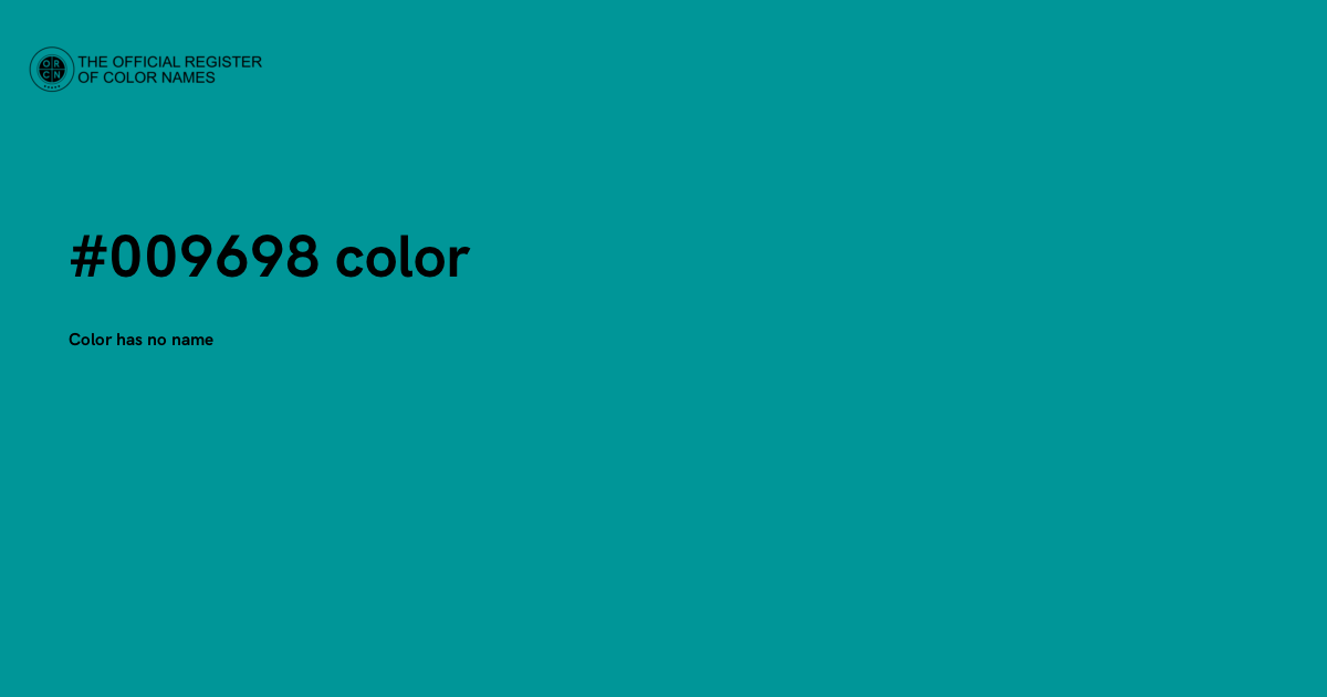 Viridian Green color - #009698 - The Official Register of Color Names