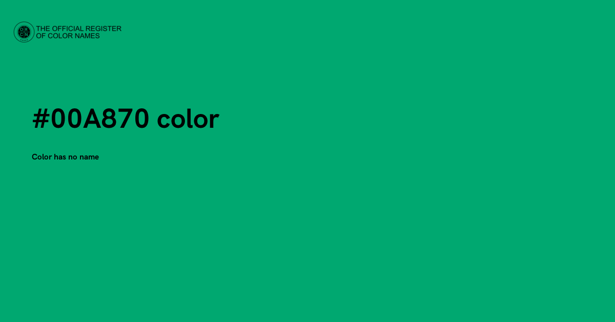 Sesame Street Green color - #00A870 - The Official Register of Color Names