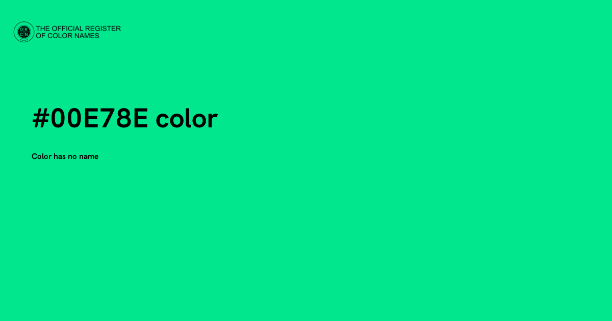 Color #00E78E - The Official Register of Color Names