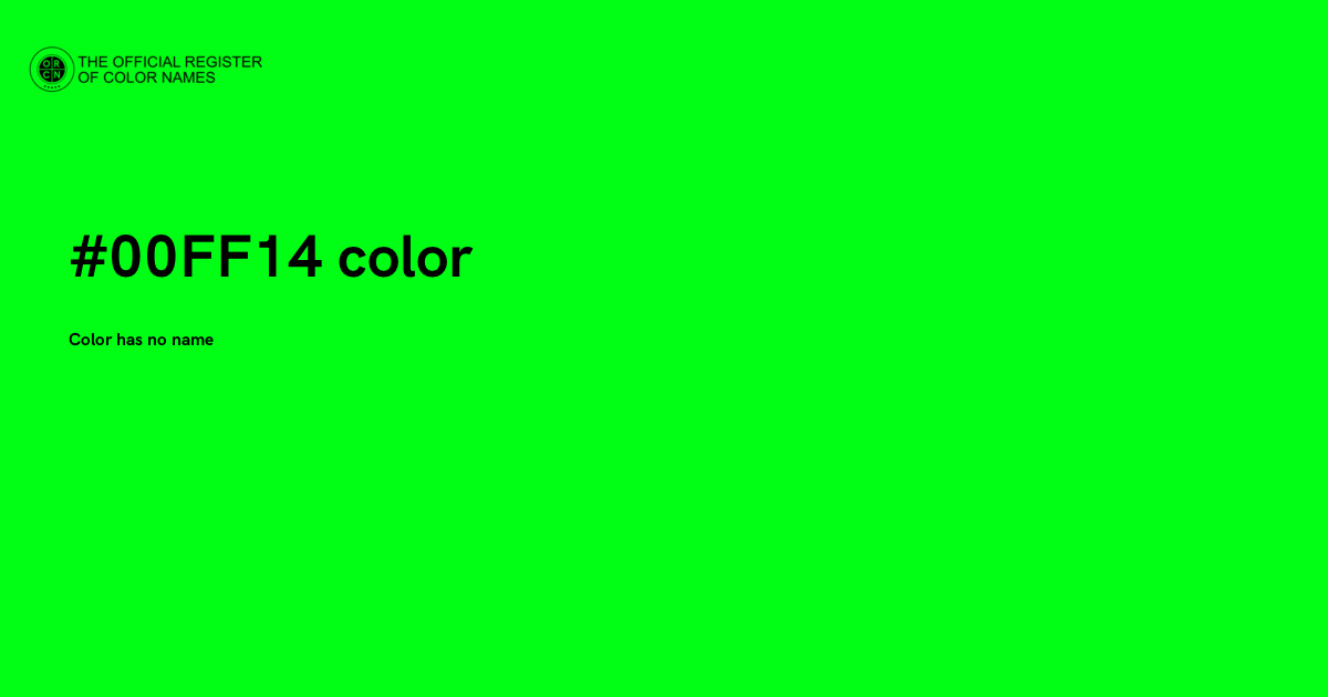 Color #00FF14 - The Official Register of Color Names