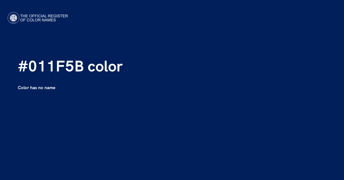 Penn Blue color - #011F5B - The Official Register of Color Names