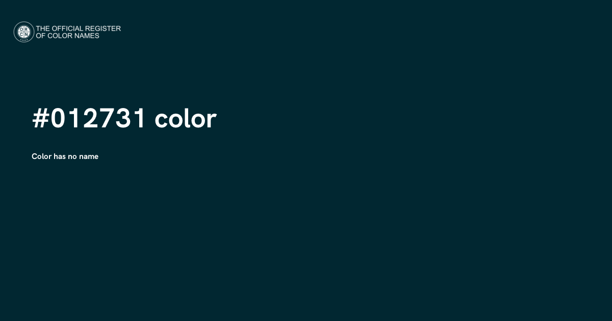 Daintree color - #012731 - The Official Register of Color Names