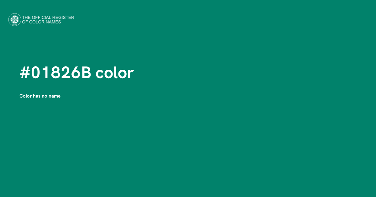 Deep Sea color - #01826B - The Official Register of Color Names