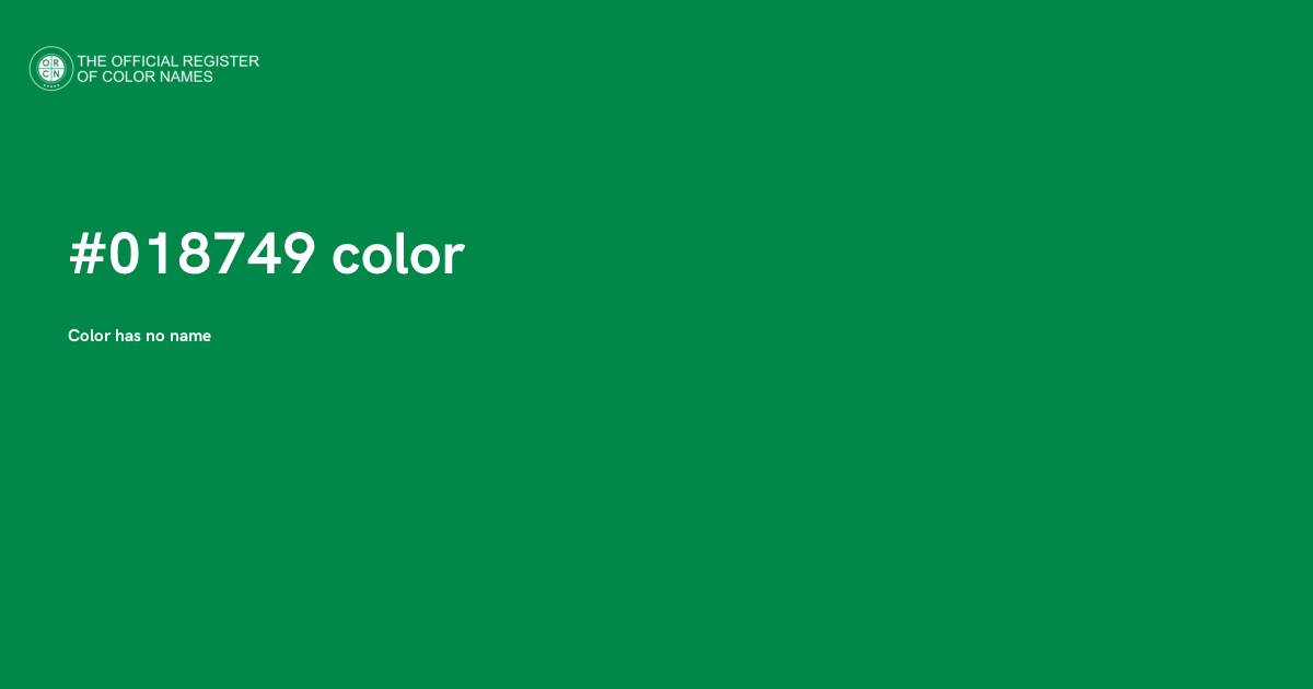Celtic FC Green color - #018749 - The Official Register of Color Names