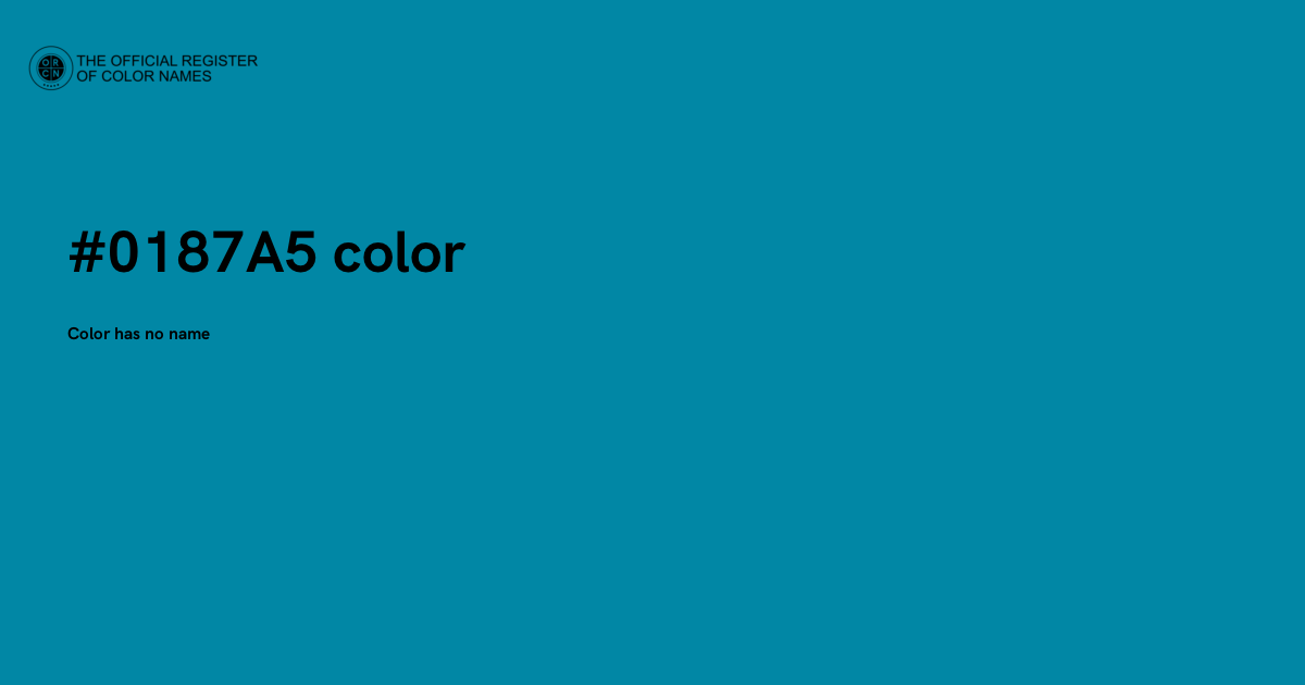 Color #0187A5 - The Official Register of Color Names