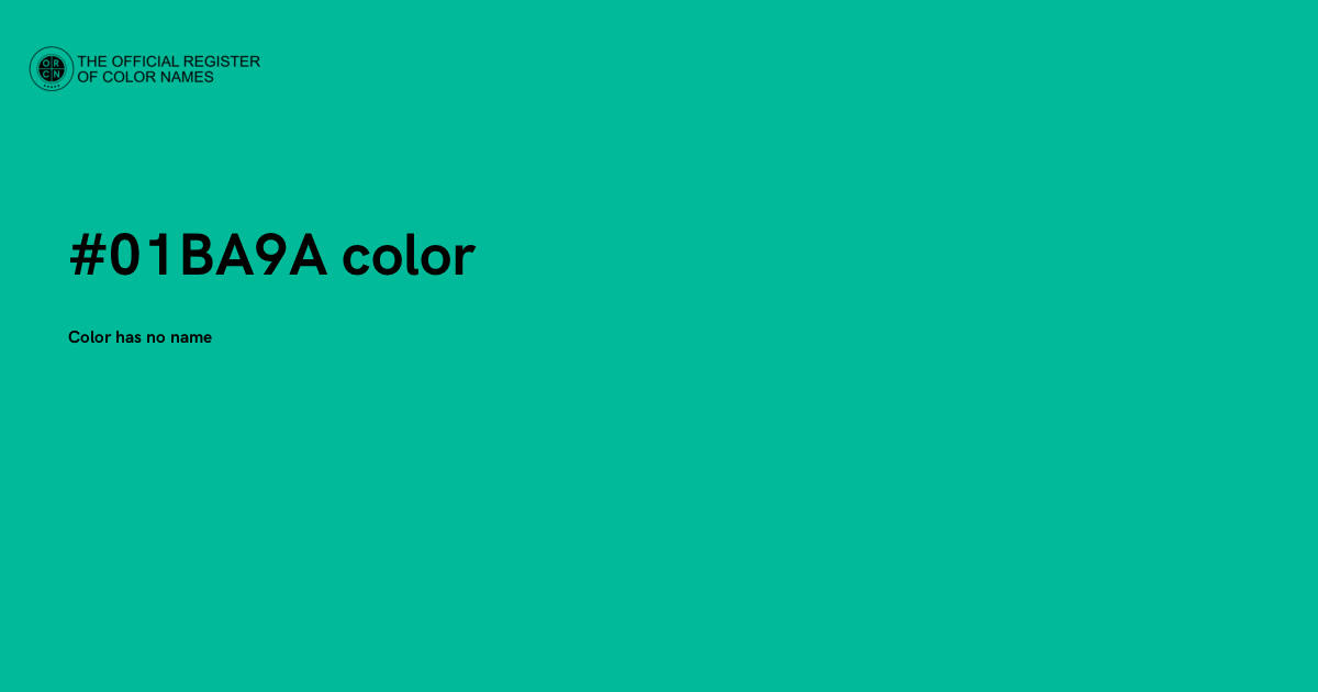 Color #01BA9A - The Official Register of Color Names