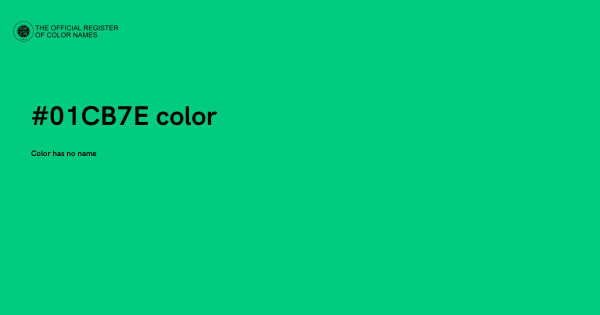 Color #01CB7E - The Official Register of Color Names