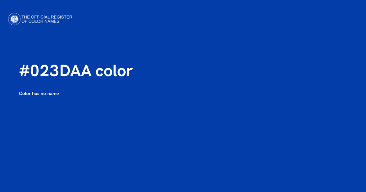 Color #023DAA - The Official Register of Color Names