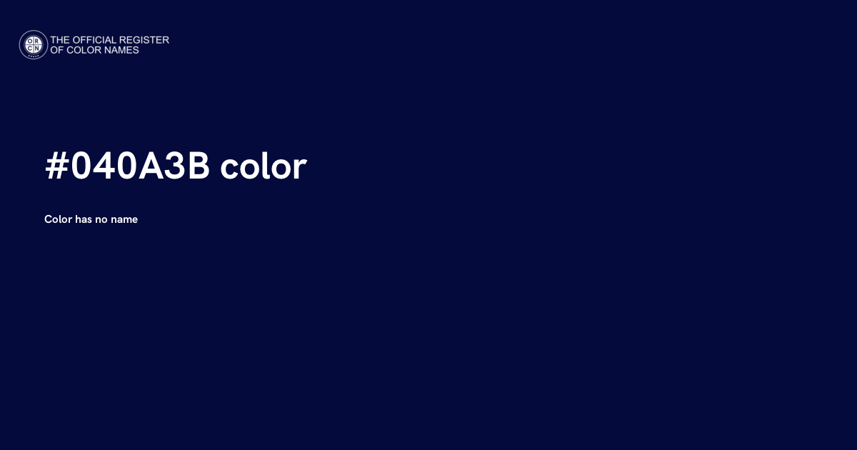 Color #040A3B - The Official Register of Color Names
