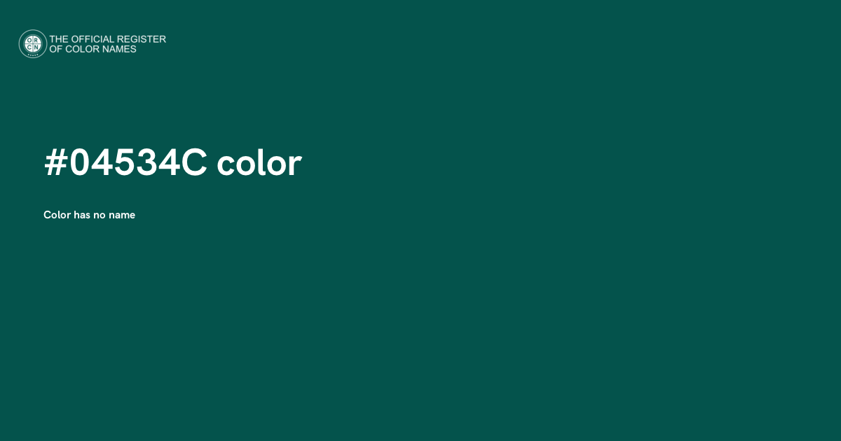 Color #04534C - The Official Register of Color Names