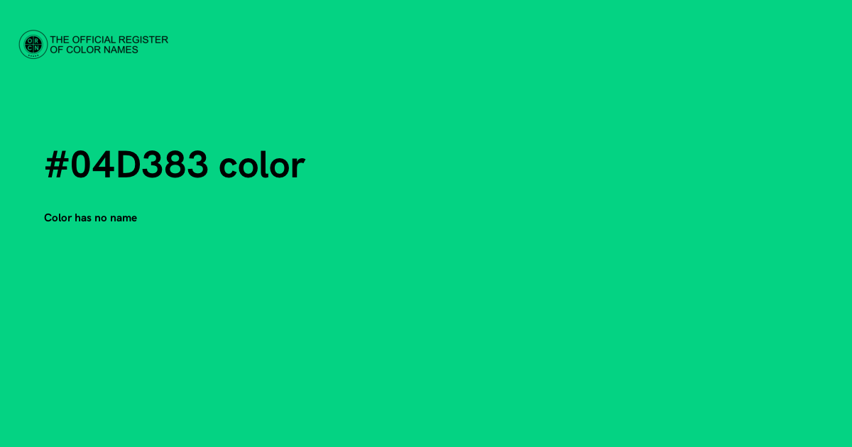 Color #04D383 - The Official Register of Color Names