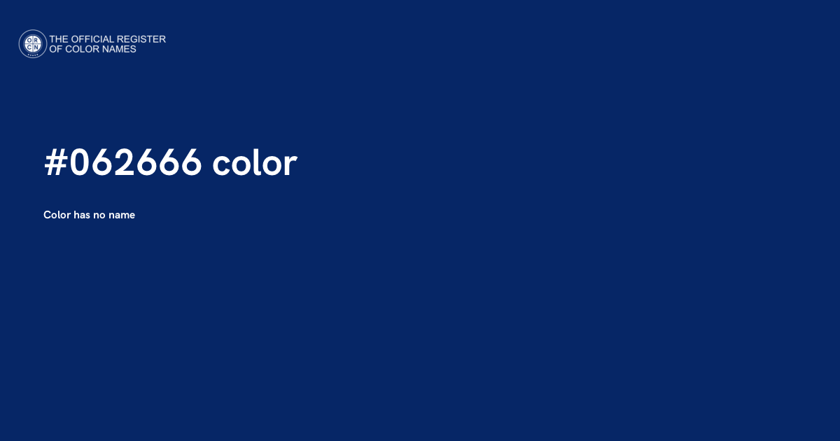 Color #062666 - The Official Register of Color Names