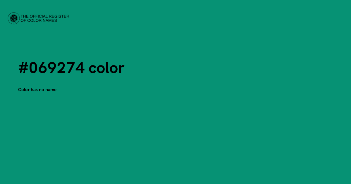 Color #069274 - The Official Register of Color Names