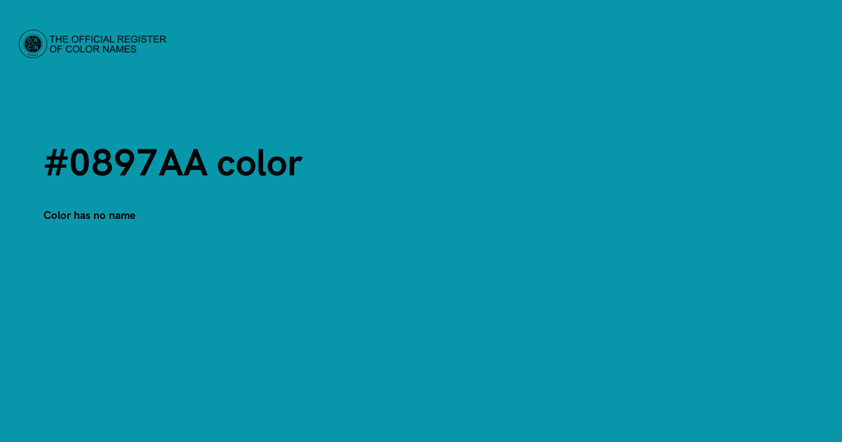 Color #0897AA - The Official Register of Color Names