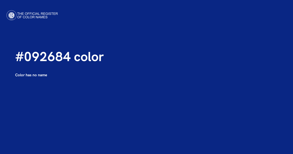 Color #092684 - The Official Register of Color Names