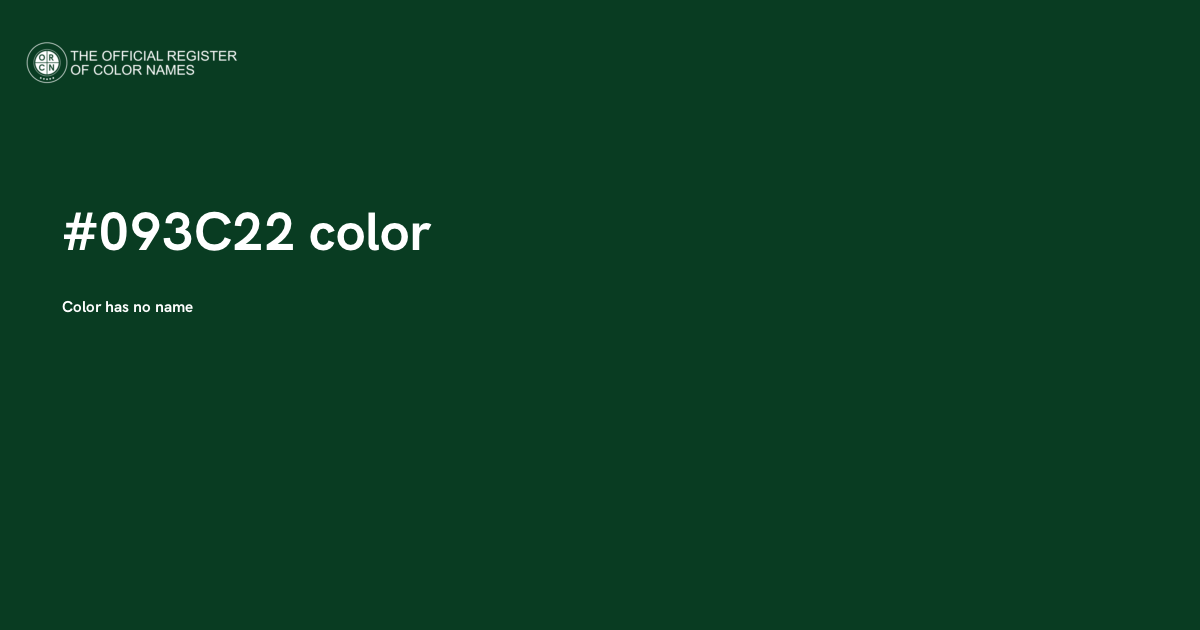 Color #093C22 - The Official Register of Color Names