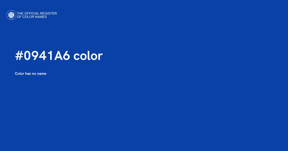 Color #0941A6 - The Official Register of Color Names