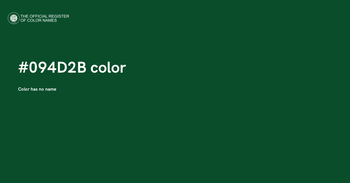 Color #094D2B - The Official Register of Color Names