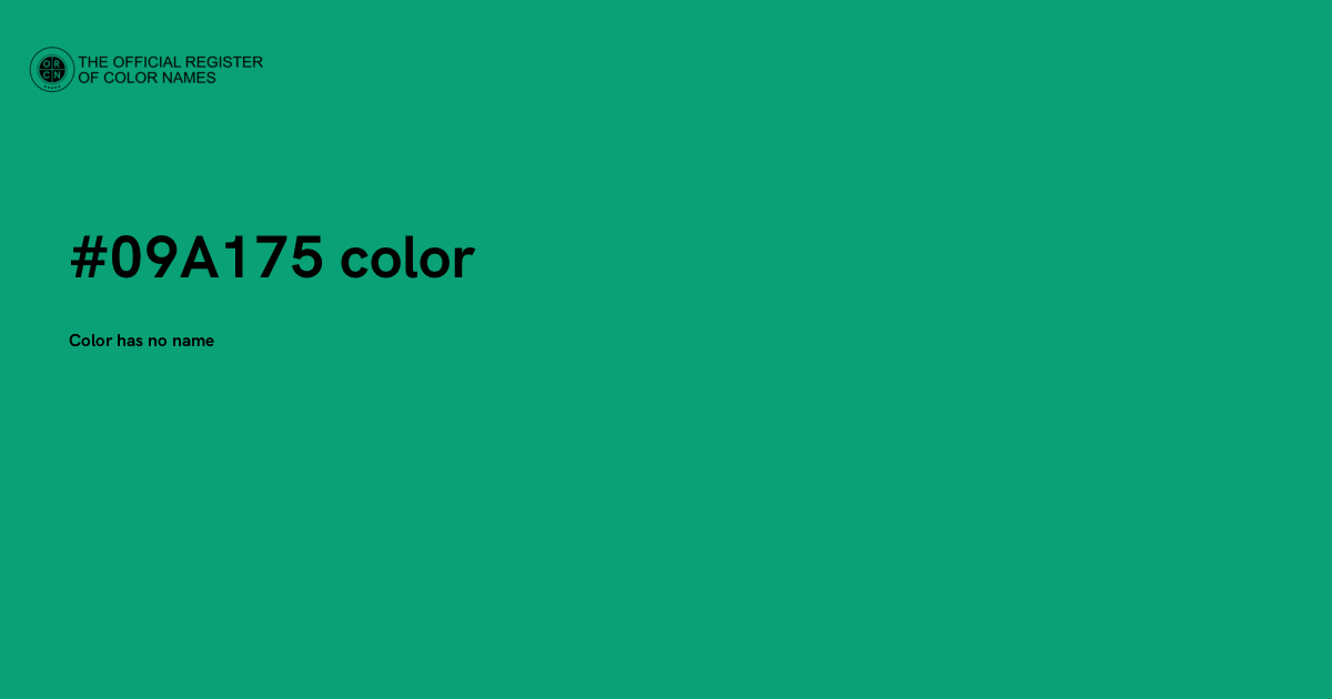 Color #09A175 - The Official Register of Color Names