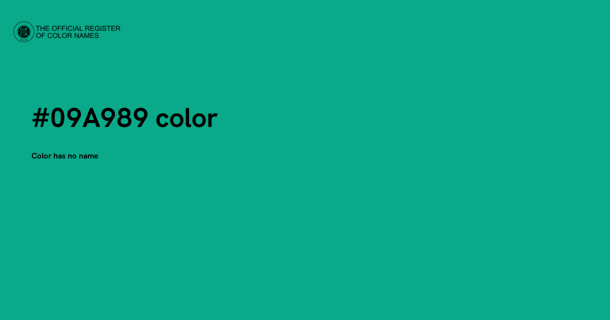 Color #09A989 - The Official Register of Color Names