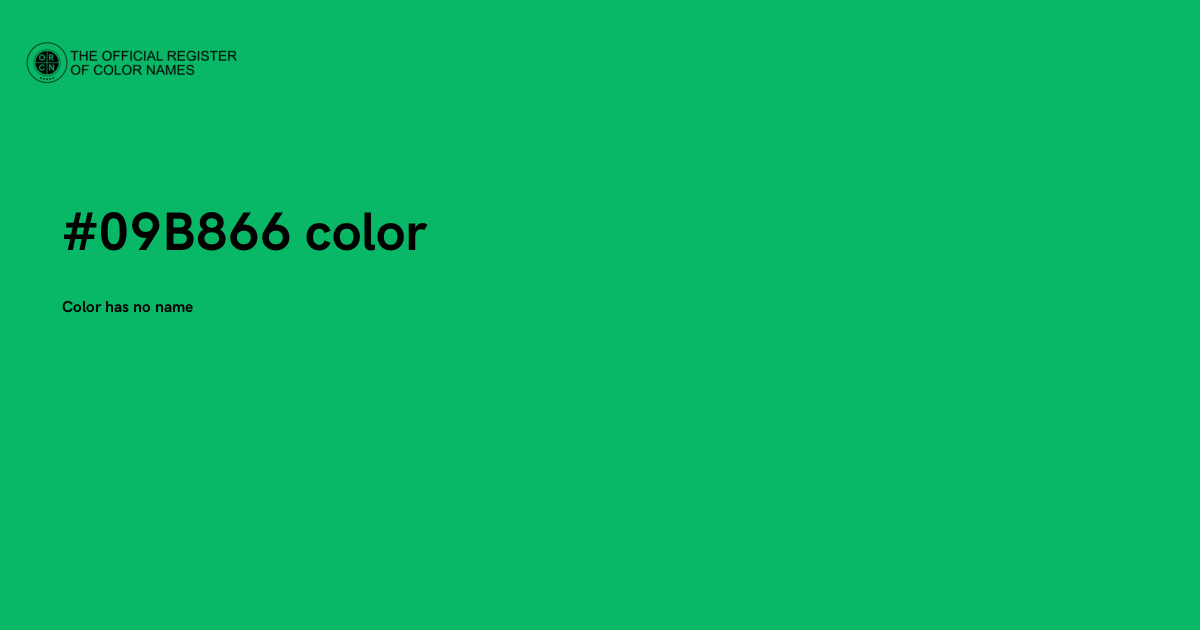 Color #09B866 - The Official Register of Color Names