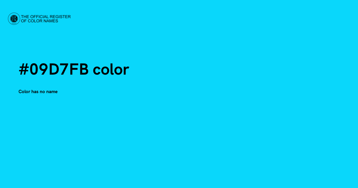 Color #09D7FB - The Official Register of Color Names