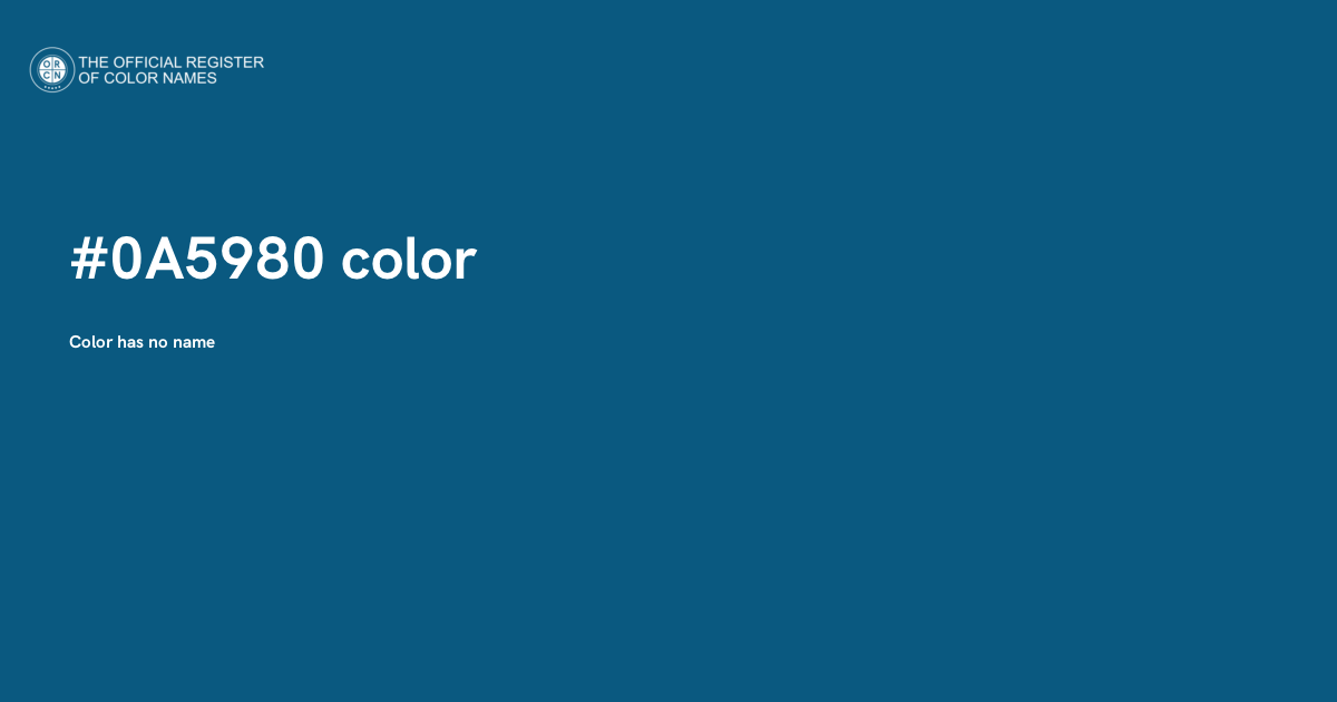 Color #0A5980 - The Official Register of Color Names