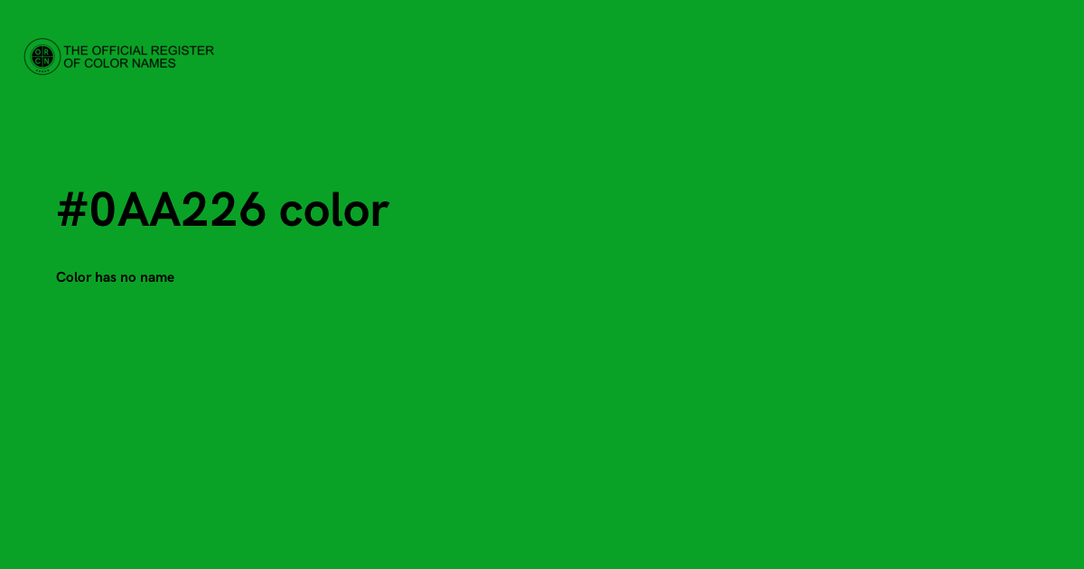 Color #0AA226 - The Official Register of Color Names