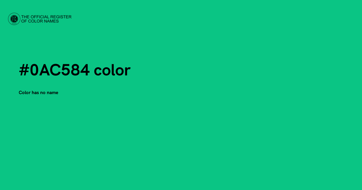 Color #0AC584 - The Official Register of Color Names
