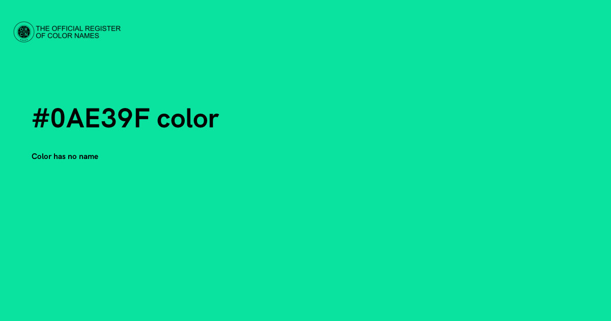 Color #0AE39F - The Official Register of Color Names
