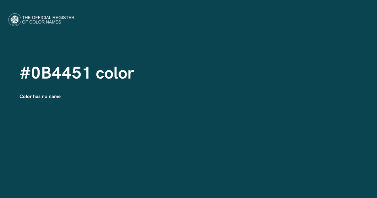 Color #0B4451 - The Official Register of Color Names