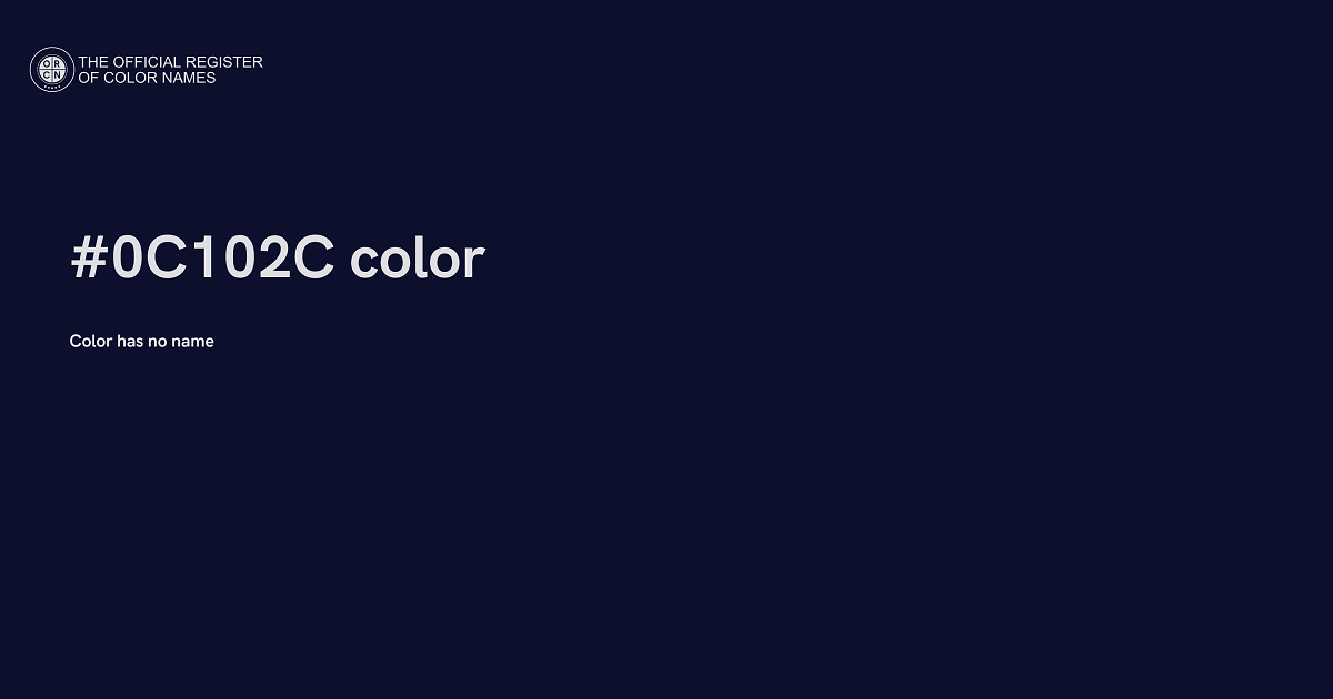 Color #0C102C - The Official Register of Color Names