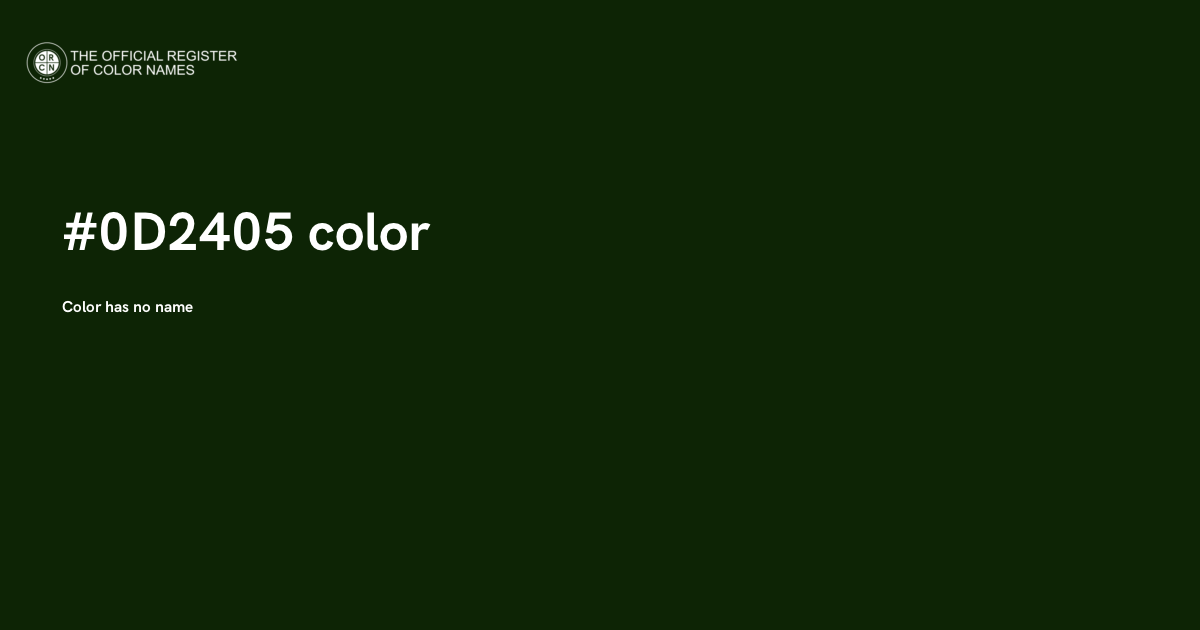 Color #0D2405 - The Official Register of Color Names