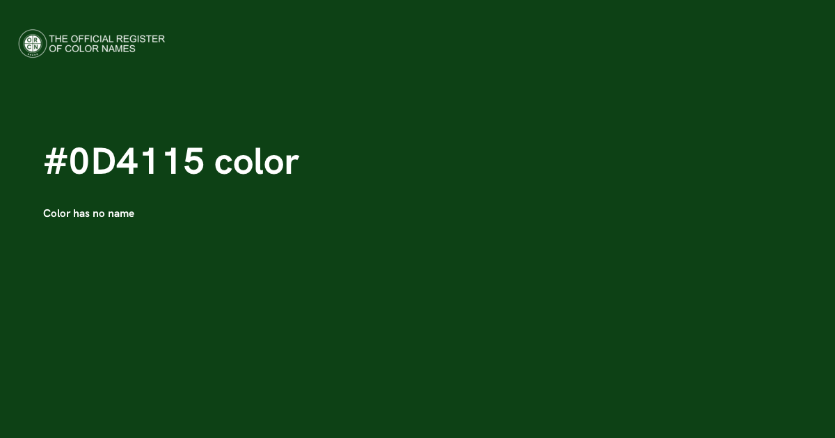 Color #0D4115 - The Official Register of Color Names