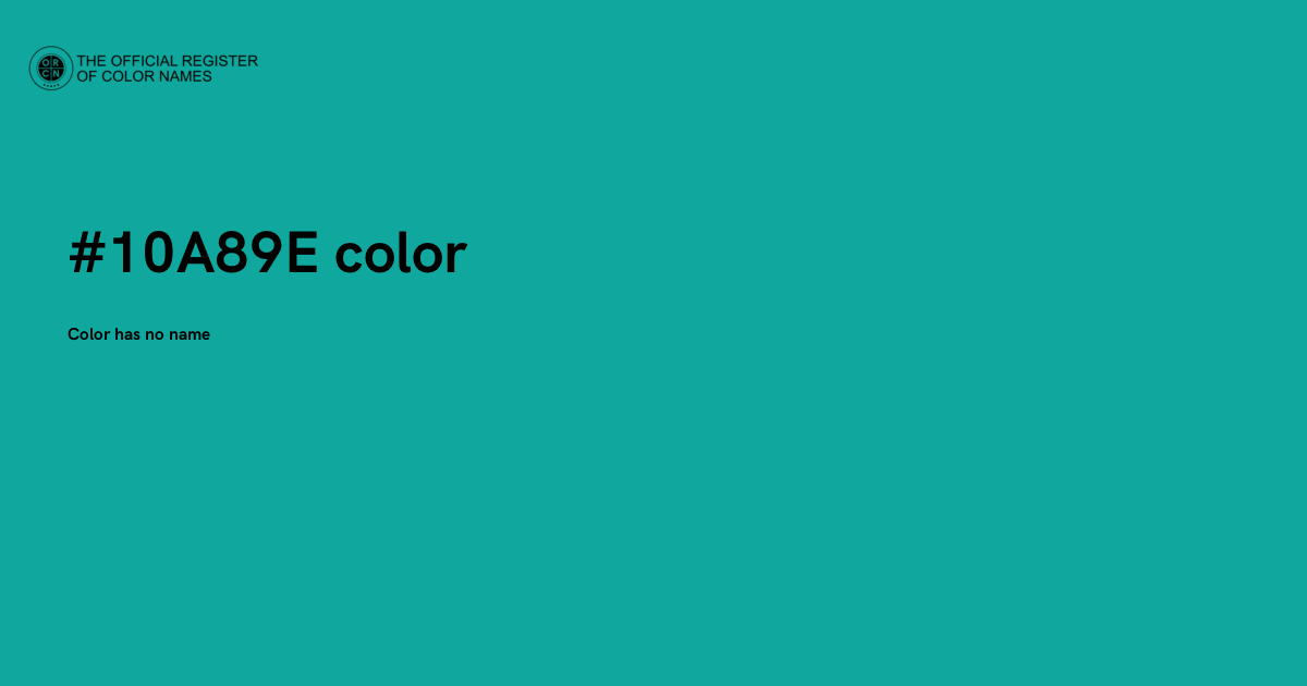 Color #10A89E - The Official Register of Color Names