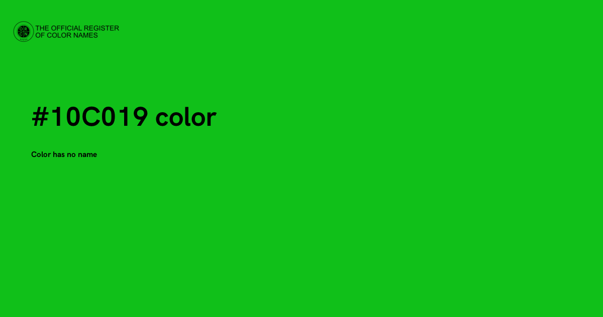 Color #10C019 - The Official Register of Color Names