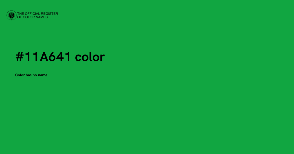Color #11A641 - The Official Register of Color Names