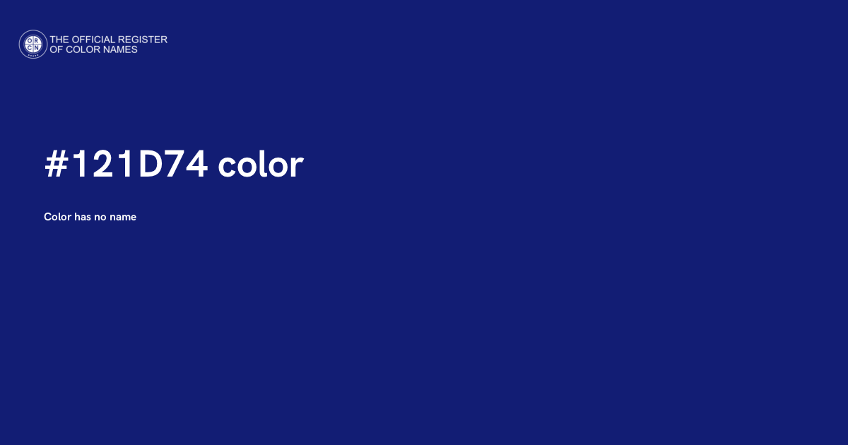 Color #121D74 - The Official Register of Color Names