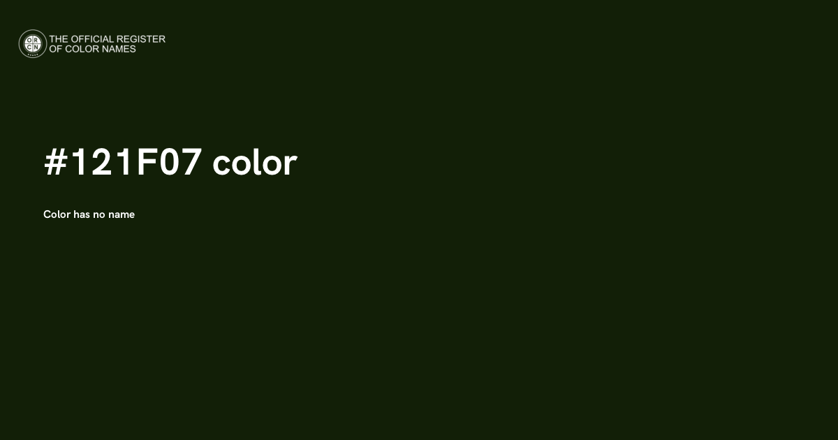 Color #121F07 - The Official Register of Color Names