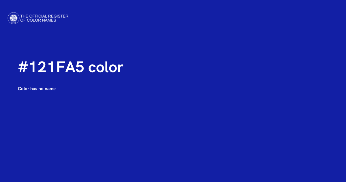 Color #121FA5 - The Official Register of Color Names