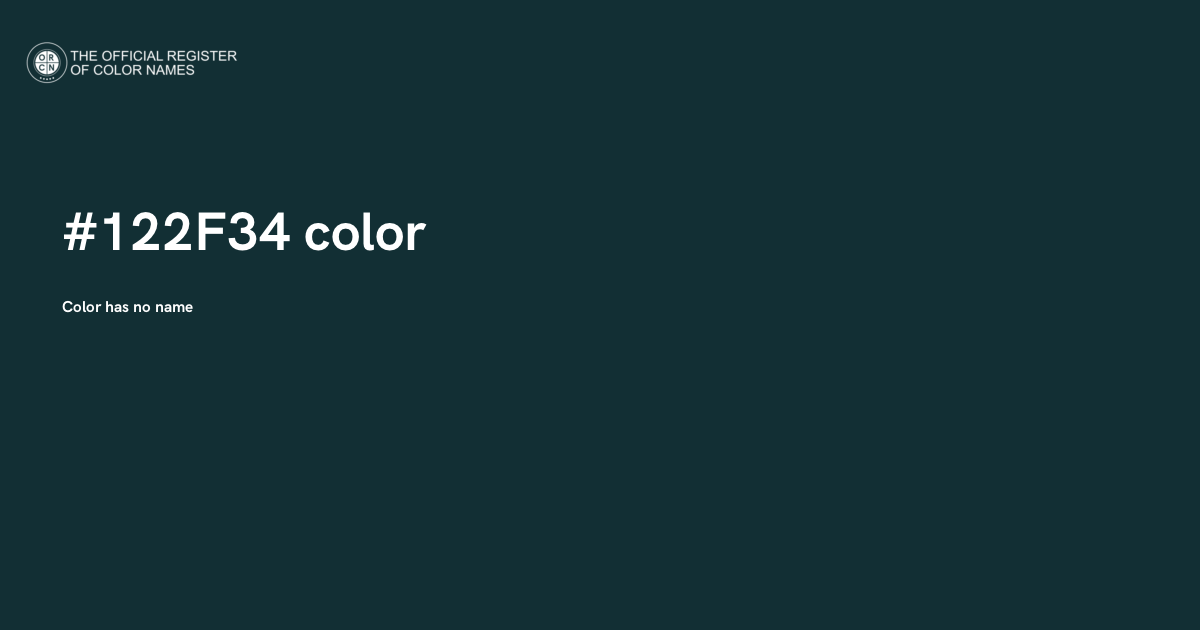 Color #122F34 - The Official Register of Color Names